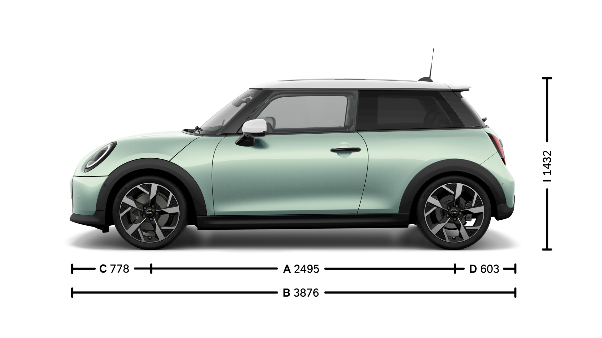 MINI Cooper 3dveřové – Rozměry